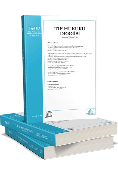 Tıp Hukuku Dergisi 2021 Yılı 1 Takım 2 Sayı Tıp Hukuku Dergisi 2021 Yılı 1 Takım 2 Sayı