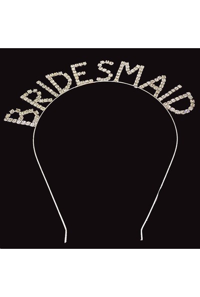 Strong Art Kristal Taşlı Gümüş Renk Bridesmaid Nedime Tacı 16X17 cm Strong Art Kristal Taşlı Gümüş Renk Bridesmaid Nedime Tacı 16X17 cm