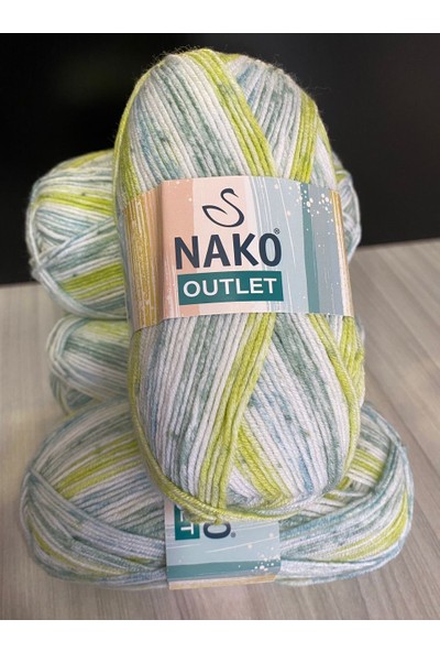 ﻿450-500GR 5 Yumak Bebe Yünü El Örgü Ipi - Ebruli