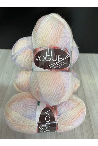 450-500GR 5 Yumak Bebe Yünü El Örgü Ipi - Ebruli