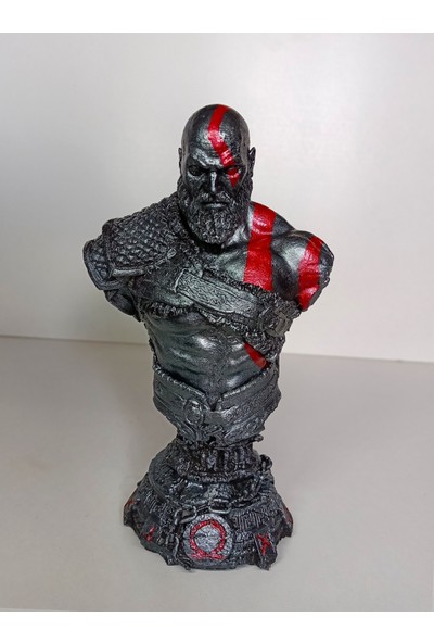 Kratos Gümüş Eskitme Kırmızı Detay God Of War 4 Playstation-Pc Oyun Karakteri Polyester Figür Kratos Gümüş Eskitme Kırmızı Detay God Of War 4 Playstation-Pc Oyun Karakteri Polyester Figür