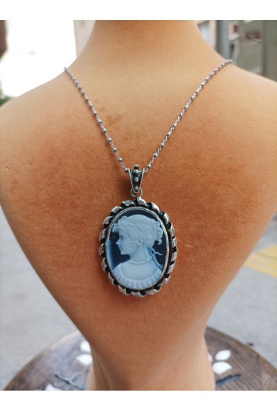 Firuze Gümüş Kadın Portresi Gümüş Kadın Kolye Firuze Gümüş Kadın Portresi Gümüş Kadın Kolye