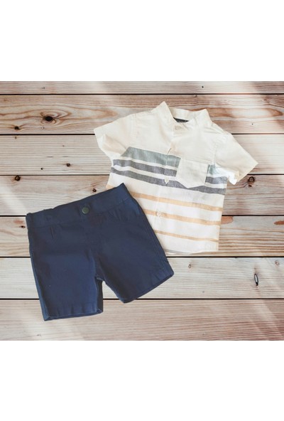 Verscon Erkek Bebek Takım, Şort Pantalonlu Gömlekli Takım