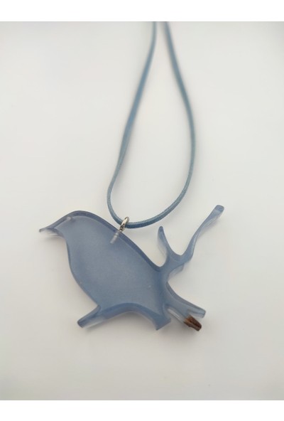 Kuş Figürlü Kolye - El Yapımı Epoksi Kolye