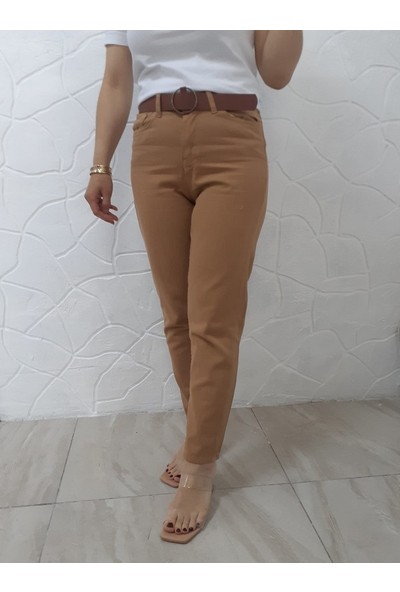 Kendinden Kemerli Gabardin Pantolon