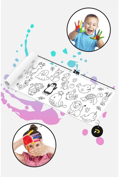 Postermanya Hayvanlar Alemi Eğitici Dev Boyama Kağıdı Postermanya Hayvanlar Alemi Eğitici Dev Boyama Kağıdı