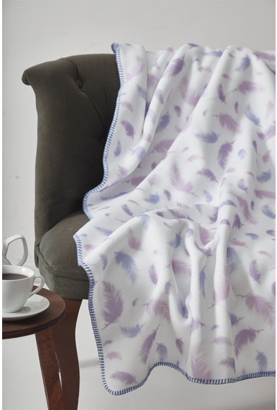 Kirazkids 150 x 200 cm Pembe/Mor Tüy Baskılı Polar Battaniye