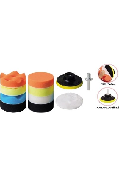 Yelbey Polisaj Süngeri 11,5 cm Polisaj Sünger Seti 11 Parça