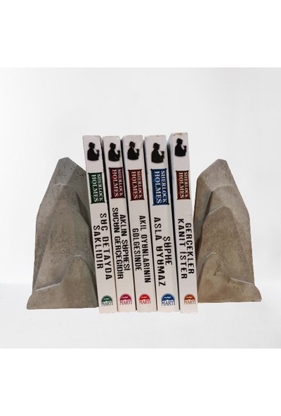 Met Dekorasyon Kitap Desteği Kitaplık Dekoratif Beton Dağ Şekilli Biblo | 2'li Şık Kitap Tutucu Dağ Biblo Met Dekorasyon Kitap Desteği Kitaplık Dekoratif Beton Dağ Şekilli Biblo | 2'li Şık Kitap Tutucu Dağ Biblo