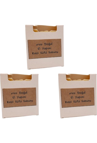 % 100 Doğal El Yapımı Keçi Sütü Sabunu 3 Adet