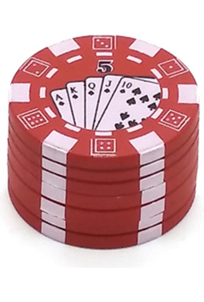 TwoxPlus 42mm 3 Katman Metal Bıçaklı Grinder / Tütün ve Baharat Öğütücü - Poker / Kırmızı TwoxPlus 42mm 3 Katman Metal Bıçaklı Grinder / Tütün ve Baharat Öğütücü - Poker / Kırmızı