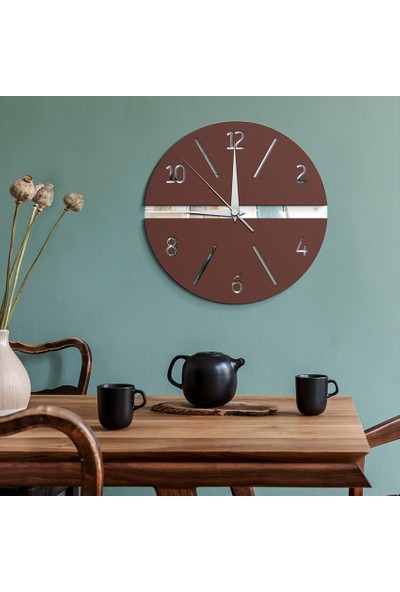 Homerossa Aynalı Dekart Çizgili Duvar Saati 42X42CM Homerossa Aynalı Dekart Çizgili Duvar Saati 42X42CM