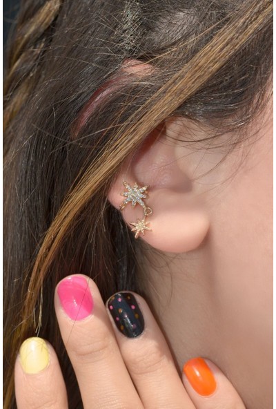 Sacce Scarves&Accessories Kutup Yıldızı Earcuff Sıkıştırma Kıkırdak Küpesi Sacce Scarves&Accessories Kutup Yıldızı Earcuff Sıkıştırma Kıkırdak Küpesi