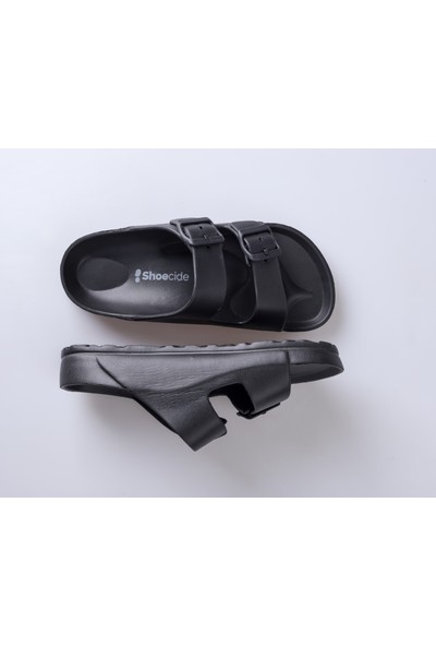 Shoecide Unisex Eva Çift Bant Tokalı Terlik
