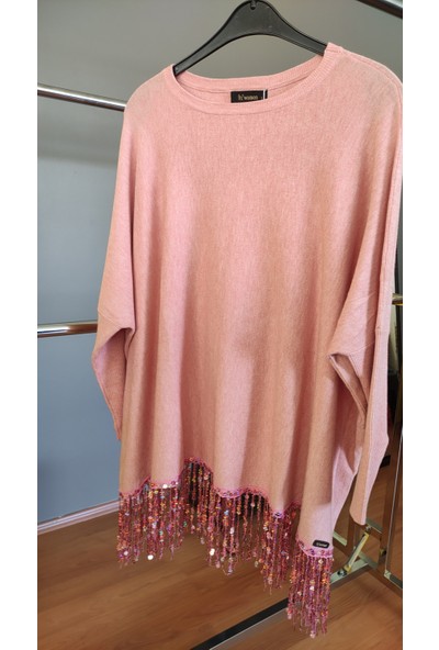 Deseo Boutıque Kadın Pudra Pul Detaylı Yumuşak Dokulu Triko Tunik Bluz Deseo Boutıque Kadın Pudra Pul Detaylı Yumuşak Dokulu Triko Tunik Bluz