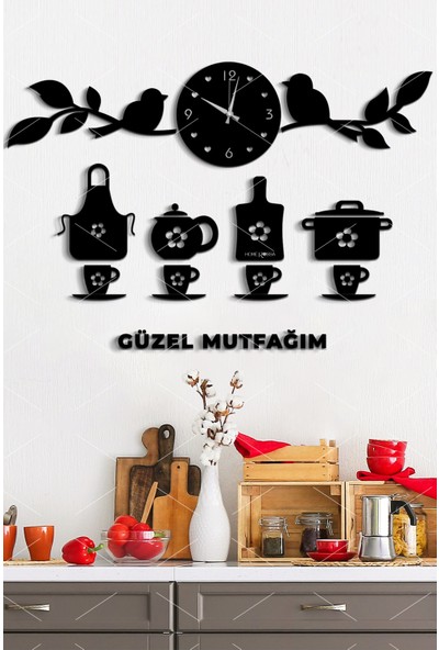 Homerossa Mutfak Kuşları Kişiye Özel Dekor Saat