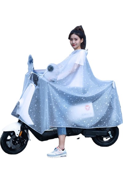 Qıngyu Akü Elektrikli Araç Yağmurluk Şeffaf Gösterge Paneli Tek Pvc Yağmurluk Yetişkin Bisiklet Motosiklet Panço(Yurt Dışından)