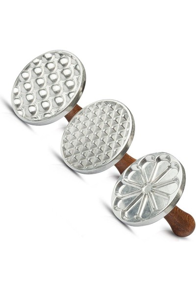 Homenıva 3 Adet Döküm Kurabiye Kalıbı Şekillendirici, Kurabiye Damgası, Desenli Şekil