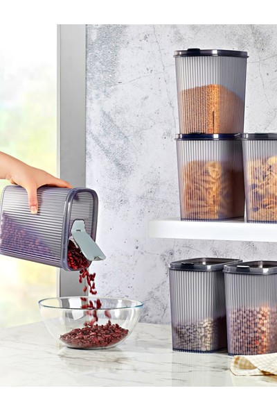 6 Adet Pratik Kapak Dikdörtgen Saklama Kabı Seti - 1300 ml Süper Set 6 Adet Pratik Kapak Dikdörtgen Saklama Kabı Seti - 1300 ml Süper Set