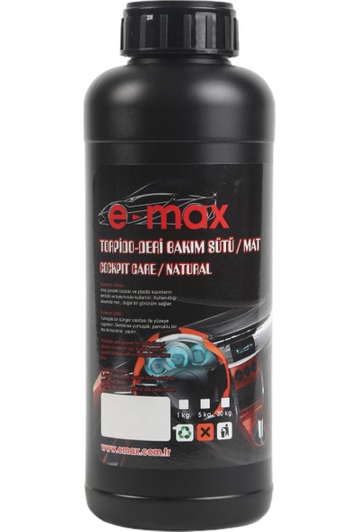 Emax 1lt Mat Torpido ve Deri Temizleme ve Bakım Sütü Emax 1lt Mat Torpido ve Deri Temizleme ve Bakım Sütü