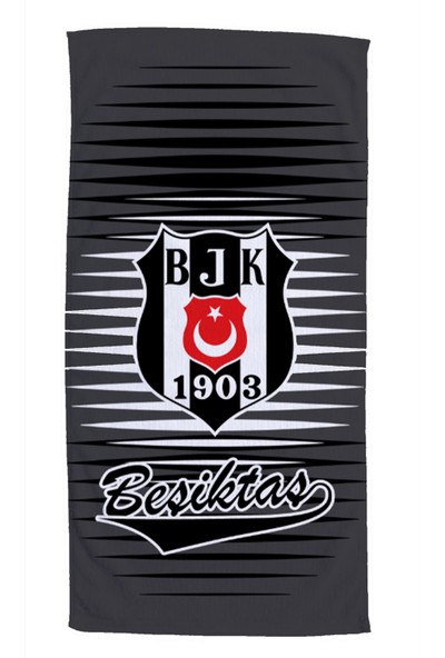 Taç Lisanslı Beşiktaş Striped Plaj Havlusu