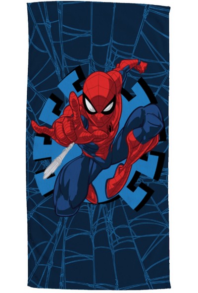 Spiderman Web Pamuk Lisanslı Plaj Havlusu