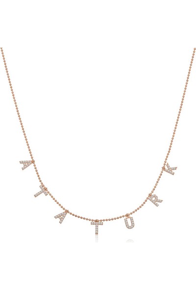 Kutaydan Gümüş Atatürk Yazılı Bayan Kolye