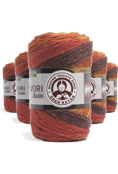 BYR 5 Adet Favori Batik El Örgü Ipliği 100 gr 907 BYR 5 Adet Favori Batik El Örgü Ipliği 100 gr 907