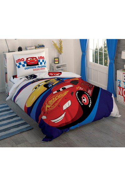 Taç Disney Cars Race Pamuk Lisanslı Nevresim Takımı