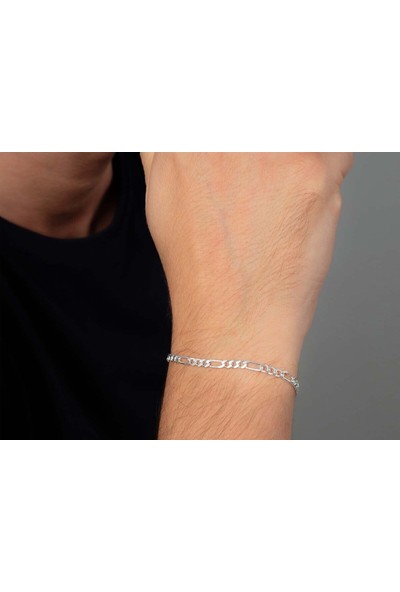 Ubuh Shop 925 Ayar Gümüş Erkek Figaro Klipsli Zincir Bileklik Ubuh Shop 925 Ayar Gümüş Erkek Figaro Klipsli Zincir Bileklik