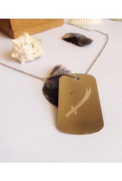 Ubuh Shop Erkek Paslanmaz Çelik Zülfikar Hz. Ali Kılıcı Zincir Kolye