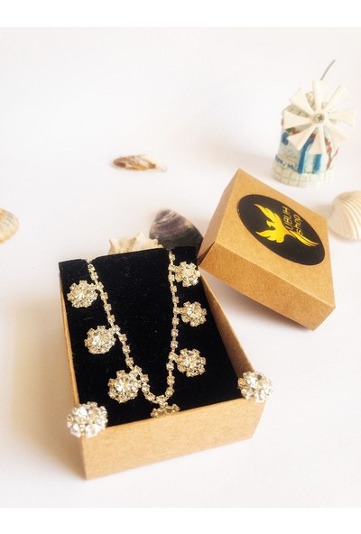 Ubuh Shop Kadın Takı Seti Paslanmaz Çelik Zirkon Taşlı Ubuh Shop Kadın Takı Seti Paslanmaz Çelik Zirkon Taşlı