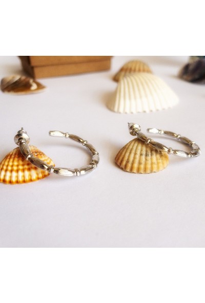 Ubuh Shop Gümüş Kadın Paslanmaz Çelik Şekilli Yarım Halka Küpe Ubuh Shop Gümüş Kadın Paslanmaz Çelik Şekilli Yarım Halka Küpe