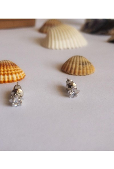 Ubuh Shop Kadın Zirkon Taşlı Paslanmaz Çelik Yıldız Figürlü Küpe Çift Gümüş Renk Ubuh Shop Kadın Zirkon Taşlı Paslanmaz Çelik Yıldız Figürlü Küpe Çift Gümüş Renk