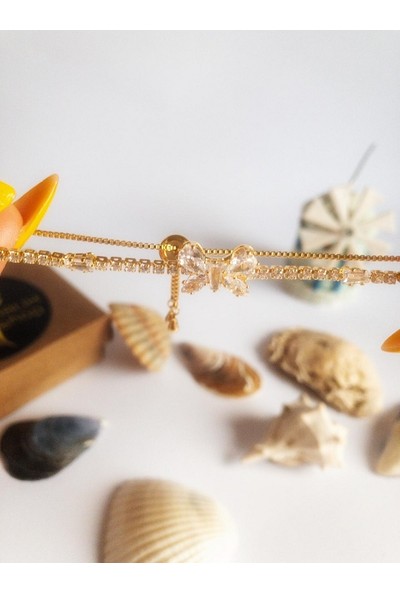 Ubuh Shop Kadın Zirkon Taşlı Kelebek Figürlü Paslanmaz Çelik Altın Gold Ayarlanabilir Bileklik Ubuh Shop Kadın Zirkon Taşlı Kelebek Figürlü Paslanmaz Çelik Altın Gold Ayarlanabilir Bileklik