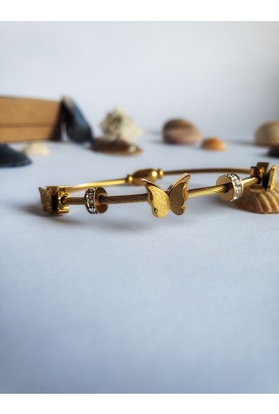 Ubuh Shop Paslanmaz Çelik Kadın Kelebek Cartier Kelepçe Karter Bileklik Bilezik Pandora Altın Ubuh Shop Paslanmaz Çelik Kadın Kelebek Cartier Kelepçe Karter Bileklik Bilezik Pandora Altın