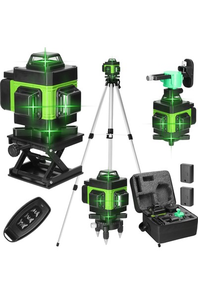 KKmoon Çok İşlevli 4d 16 Hatlı Lazer Seviyesi 3 ° Kendinden (Yurt Dışından)