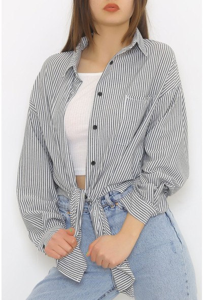 Anka Life Çizgili Gömlek Siyah - 3416.105.