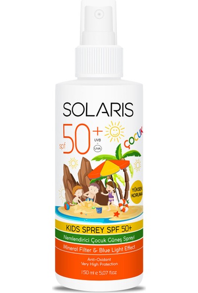 Solaris Çocuk Güneş Kremi Sprey Spf 50+ Yüksek Koruma 150 ml Solaris Çocuk Güneş Kremi Sprey Spf 50+ Yüksek Koruma 150 ml