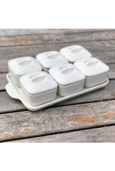 Tarzz Home Seramik Kahvaltı Seti 6 Lı Kapaklı
