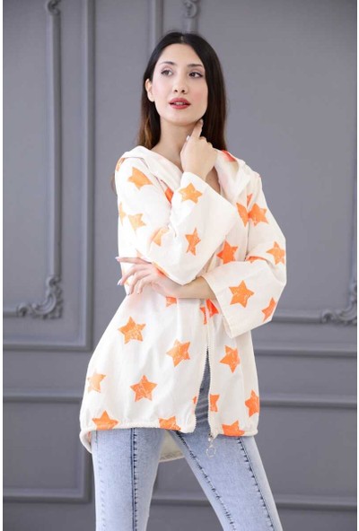 Modaline Renkli Yıldız Baskılı Ceket