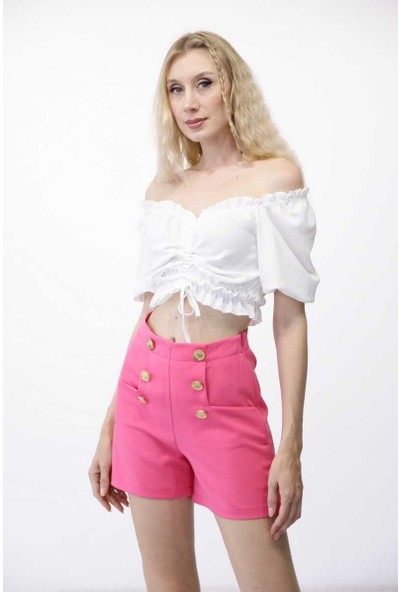 Modaline Düğme Detaylı Şort