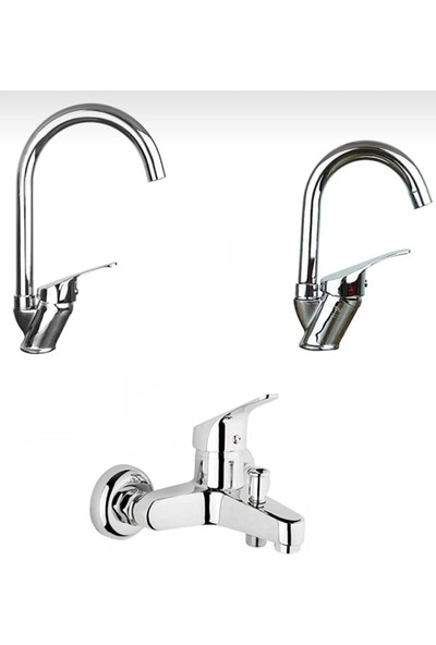 Moonight Banyo Lavabo Mutfak Eviye Bataryası Çeşmesi Musluğu Çift Su Girişli Moonight Banyo Lavabo Mutfak Eviye Bataryası Çeşmesi Musluğu Çift Su Girişli