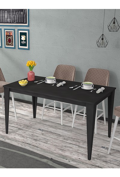Mihra Home Mensa Yemek Masası Siyah 130X70 Mihra Home Mensa Yemek Masası Siyah 130X70