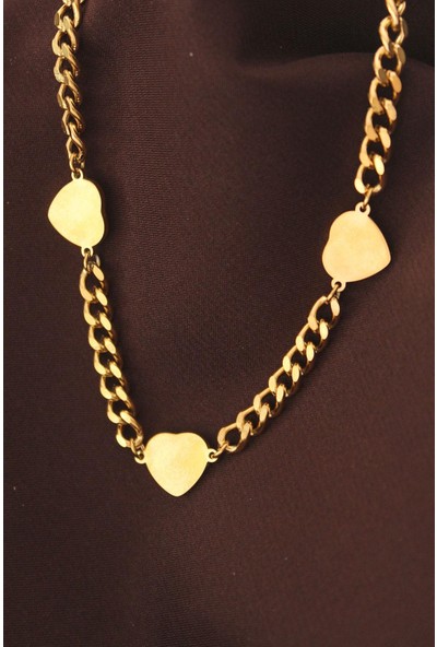 Clariss Çelik Altın Renk Kalpli Kolye Clariss Çelik Altın Renk Kalpli Kolye