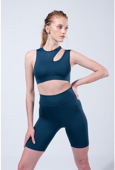 IAMNOTBASIC Kadın Mavi Elsa Biker Tayt