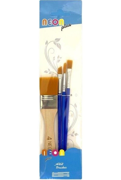 Art Shop Resim Fırça Seti 4'lü Zemin Fırçalı Set Akrilik Yağlı Guaj Boya Sulu Boya Art Shop Resim Fırça Seti 4'lü Zemin Fırçalı Set Akrilik Yağlı Guaj Boya Sulu Boya