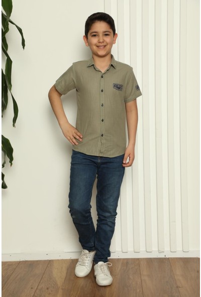 NeskaAvm Baskılı Erkek Çocuk Gömlek NeskaAvm Baskılı Erkek Çocuk Gömlek