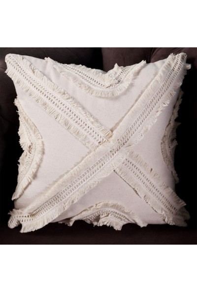 Vivamaison Tekli Özel Tasarım Krem Çoklu Püsküllü Keten Kırlent Yastık Kılıfı 43 x 43 cm Vivamaison Tekli Özel Tasarım Krem Çoklu Püsküllü Keten Kırlent Yastık Kılıfı 43 x 43 cm