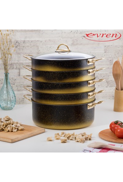 EVREN MUTFAK Gold Kulplu Mantı 6'lı Set EVREN MUTFAK Gold Kulplu Mantı 6'lı Set